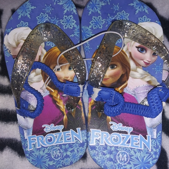 Disney | Shoes | Disneys Frozen Reinforced Royal Blue Flip Flops | Poshmark